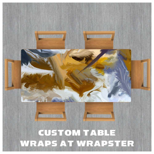 Paint stroke vinyl table wrap | The Wrap Master