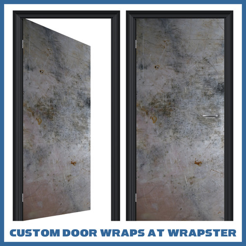 Rustic metal v2 vinyl sticker door wrap | The Wrap Master