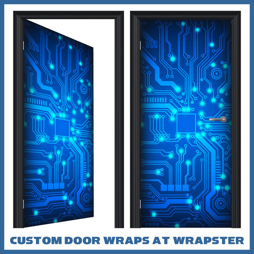 Digital chip vinyl sticker door wrap | The Wrap Master