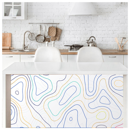 Topographic map v2 vinyl kitchen wrap | The Wrap Master