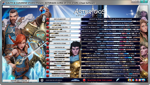 ASTERIGOS CURSE OF THE STARS CHEATS, TRAINER, MOD, ITEMS, STARDUST, LVL ...
