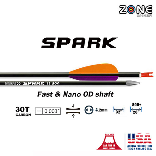 Zone Spark Ready to shoot carbon arrow with vanes (dozen) ลูกธนู ...