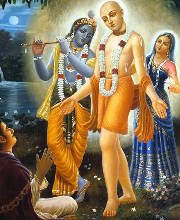 LORD CAITANYA DISPLAYS HIS FORM AS RADHA AND KRSNA COMBINED