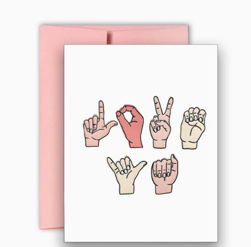 Stack Paper Press Love ya in Sign Language Card | Einnim