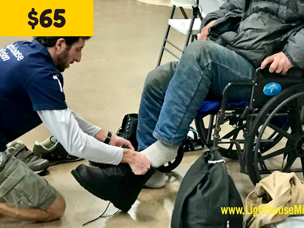 Give A Pair Of Boots To A Homeless Person Lighthouse Mission