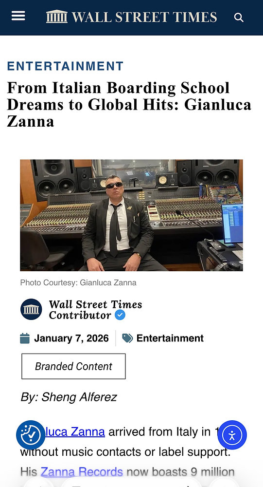 Wall Street Times Gianluca Zanna's Extraordinary Rise from Italian ...