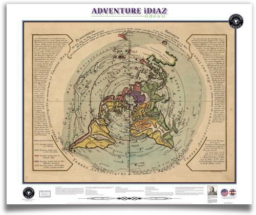 Physical Planisphere Map (Philippe Buache); Flat Earth Map | ADVENTURE ...