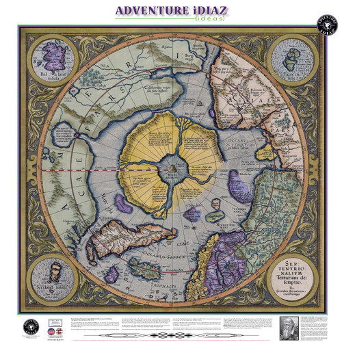 Mercator's Arctic Map (Septentrionalium Terrarum Descriptio) Flat Earth ...