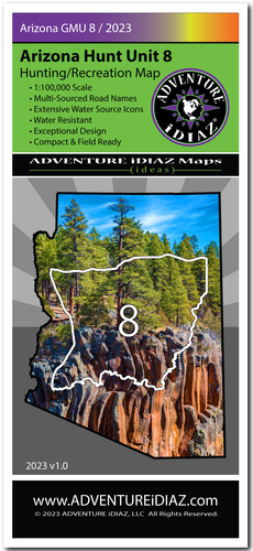Arizona Hunt Unit 8 Map | Elk, Sycamore Canyon & Bill Williams Mtn