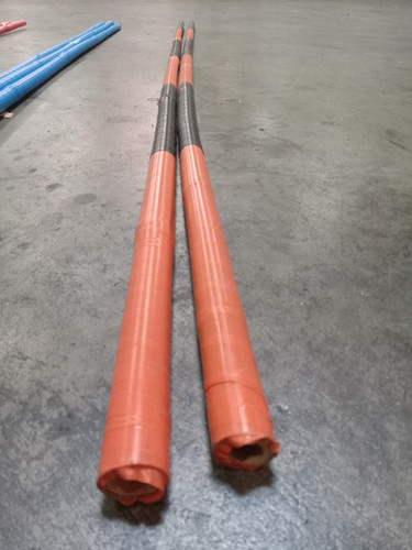 8' x 1" Orange and Black Taped Bamboo Poles (Packed 50 Poles per Bale ...