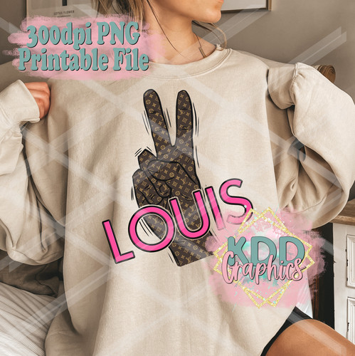 Brown Louie Peace Sign - Brown Monogram - 300dpi PNG | Kdd Graphics By Tab