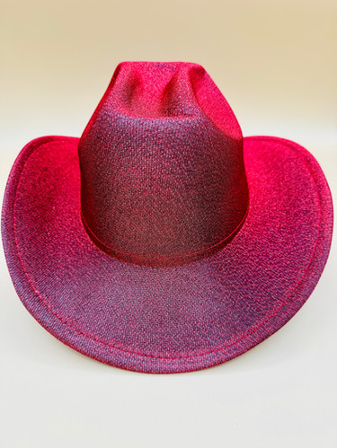 "Sadie" Deep Red Glitter Cowboy Hat | Neckology 101