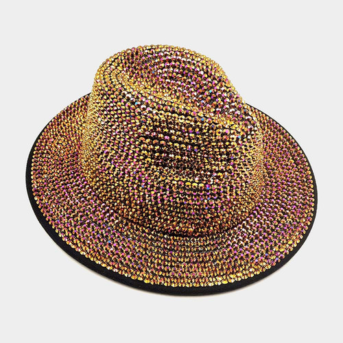 "Billie Jean" Rhinestone Brown Fedora Hat | Neckology 101
