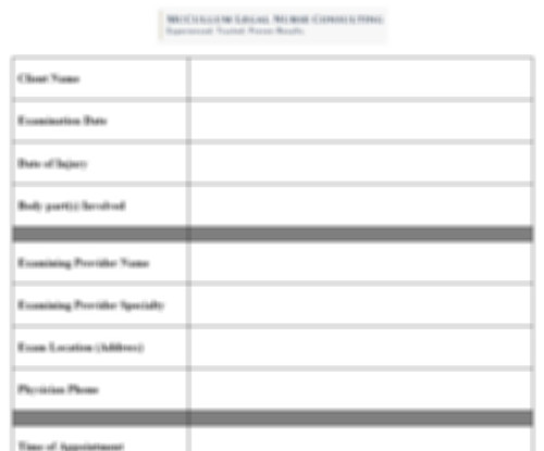 Ortho IME/DME Worksheet | McCullum Legal Nurse