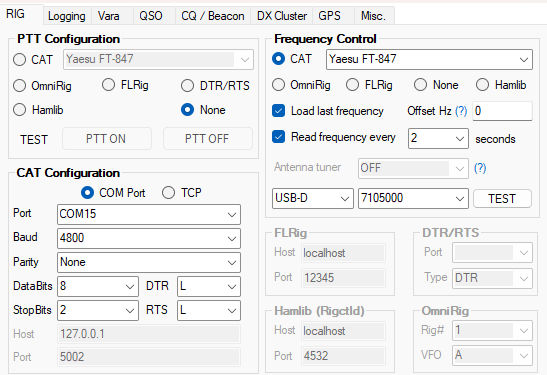 VarAC/Vara-HF with FT-847 | VarAC