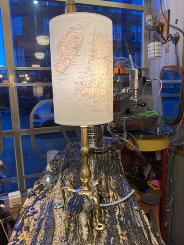 Vintage Pullman lamp w/Coll shade | Battlefield Restoration