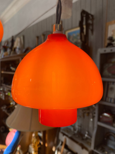 Vintage Danish Orange Glass Shade | Battlefield Restoration
