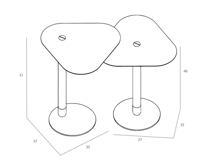 mesa lateral enxada | Estúdio Pedro Luna