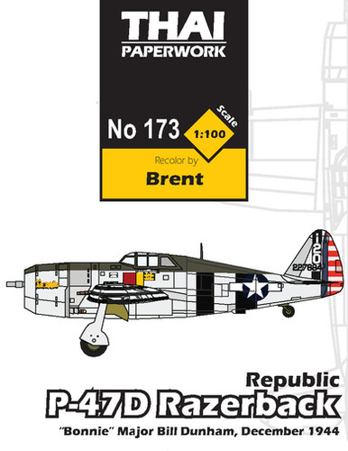 1/100 - Republic P-47D Razerback - Bonnie Major Bill Dunham | Thaipaperwork