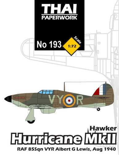 1/72 Hawker Hurricane Mk.II - Albert G Lewis | Thaipaperwork