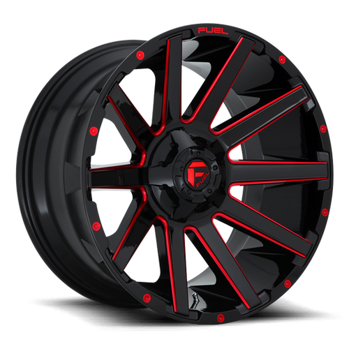 Rin 22x10 Fuel Contra Model D615 Rojo | Wheel Market
