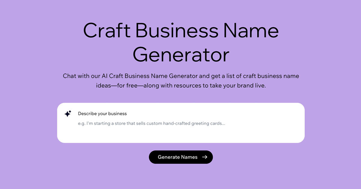 Craft Business Name Generator | Craft Store Name Ideas