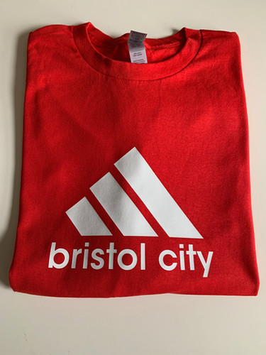 City Three Pillars Red Tee Shirt | One Team in Bristol