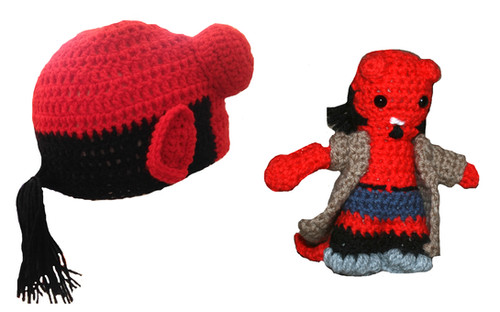 Hellboy Hat & Figure Set | Pams Happy Hats