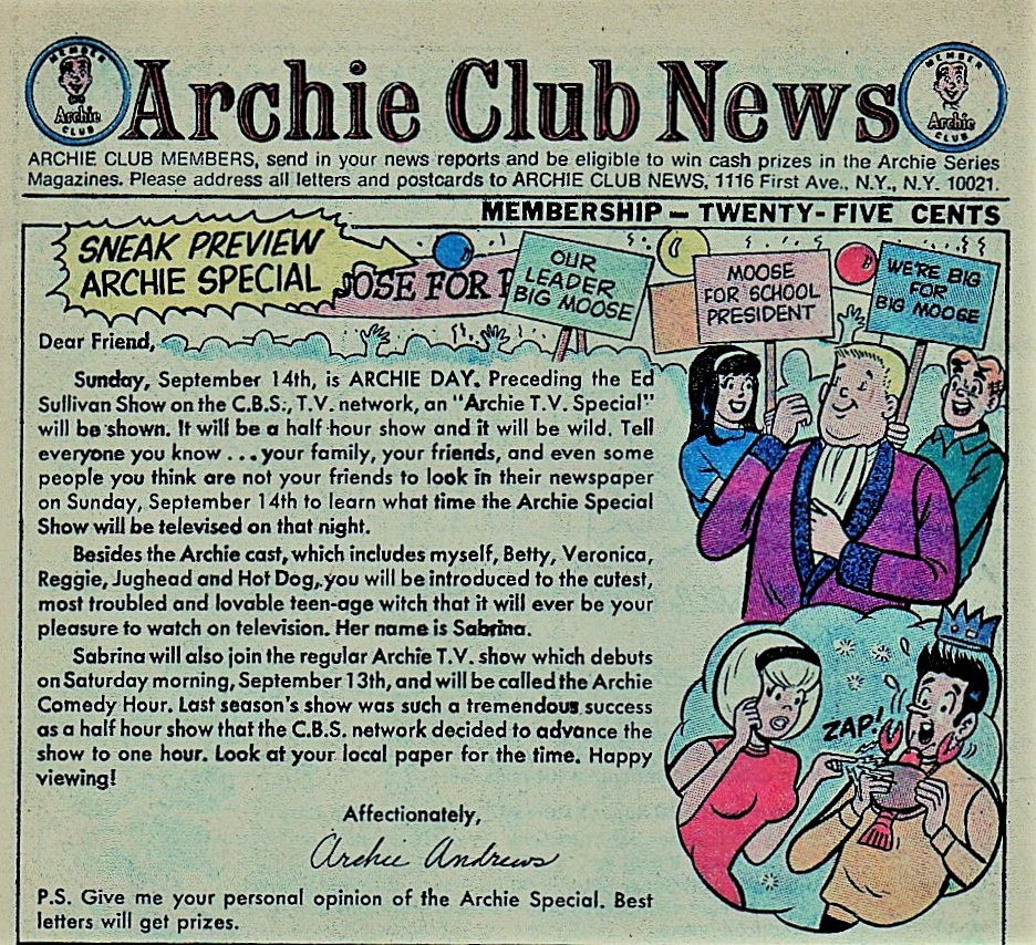 The Archie Saturday Morning Phenomenon! 50 Years ago today, Filmation ...