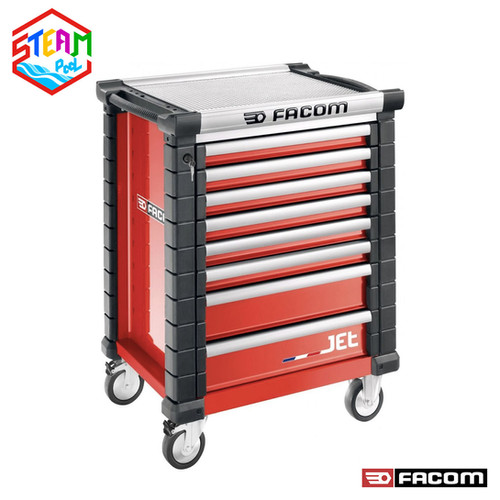 FACOM JET 系列 3 模組 8 抽屜工具車 (紅色) JET.8M3A | STEAMPOOL 史丹堡總代理