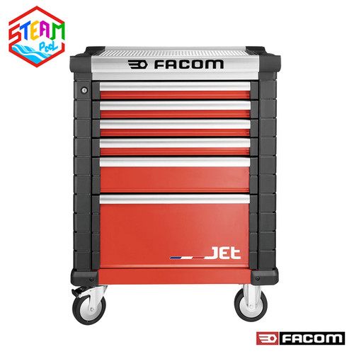 FACOM JET 系列 3 模組 6 抽屜工具車 (紅色) JET.6M3A | STEAMPOOL 史丹堡總代理