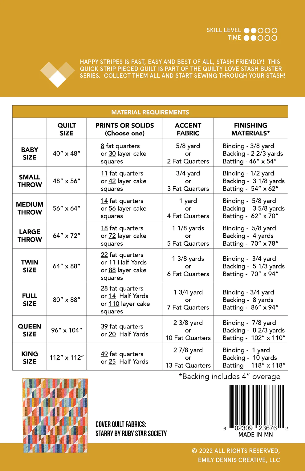 Happy Stripes Quilt Pattern | Full Moon Fabric Co