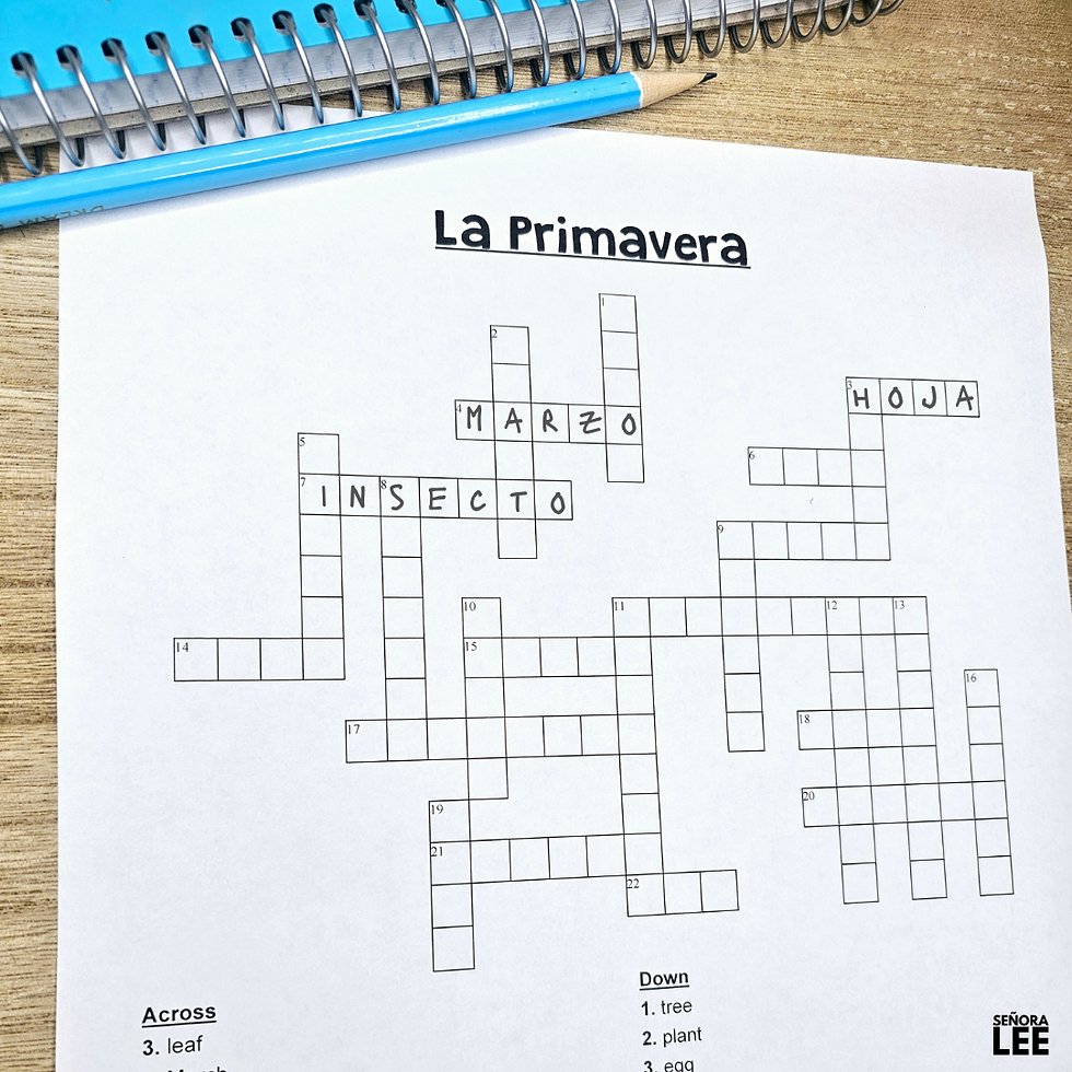 Learn Spring Vocabulary Words in Spanish with 5 Activities for Spanish ...