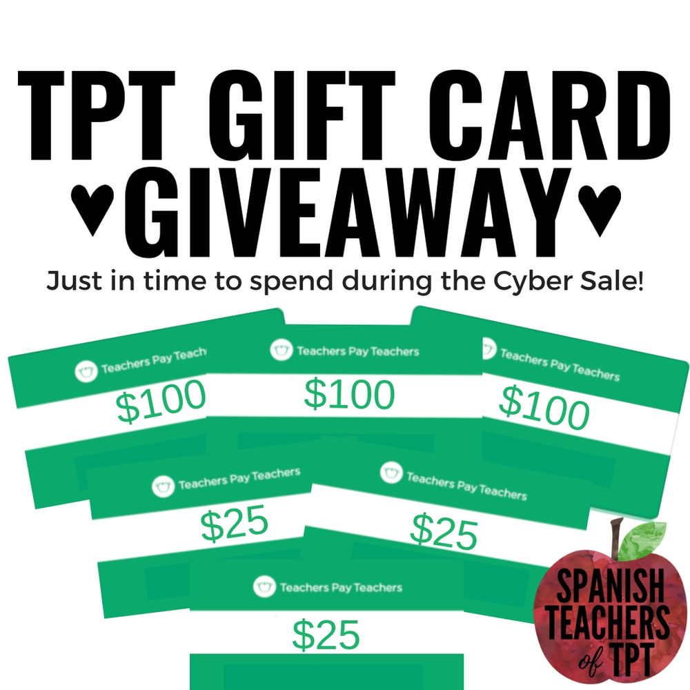 TPT Cyber Sale Gift Card Giveaway!