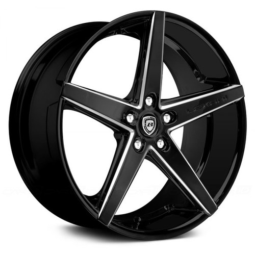 Lexani R-FOUR Gloss Black with Machined Accents | store
