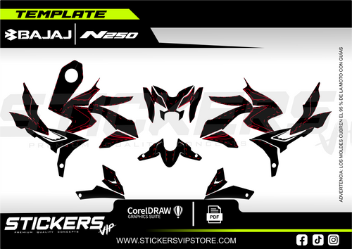 BAJAJ N250 PLANTILLAS/MOLDES | Stickers VIP