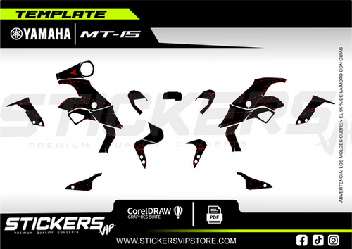 YAMAHA MT15 MOLDES/PLANTILLAS | Stickers VIP