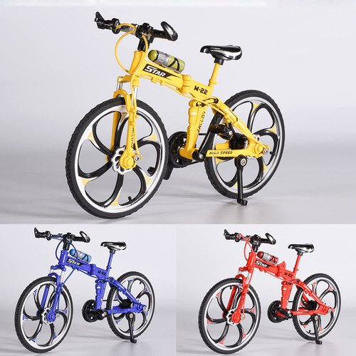 Die-Cast Alloy Foldable Bicycle 1:8 - Finger Mountain Bike Mini Bicycle ...