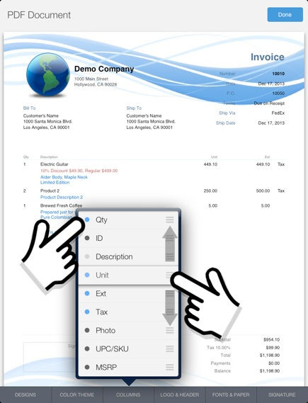 Changing the order and visibility of document columns | VisionaryWare