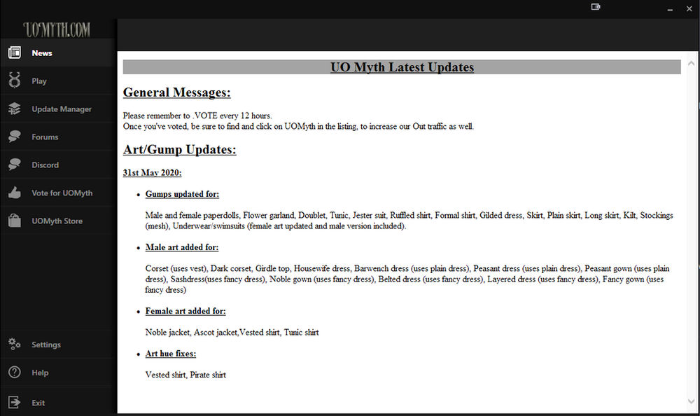 UOMyth Launcher - Getting Started | Myth