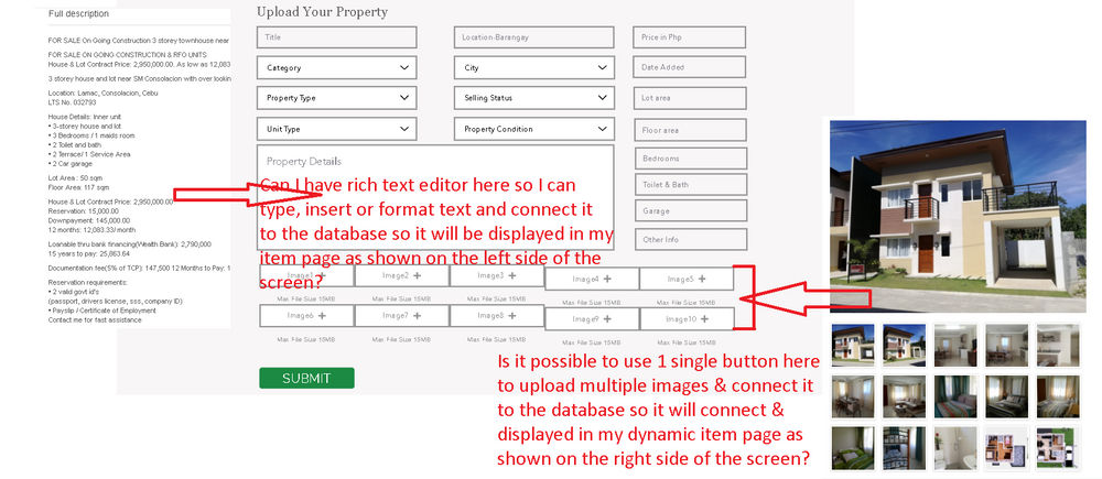 Rich Text Editor And Single Button Multiple Images Upload Velo By Wix 1993