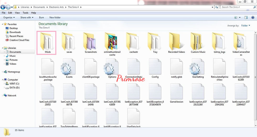 Primrose Tutorial: How to Install Sims/CC (Custom Content)