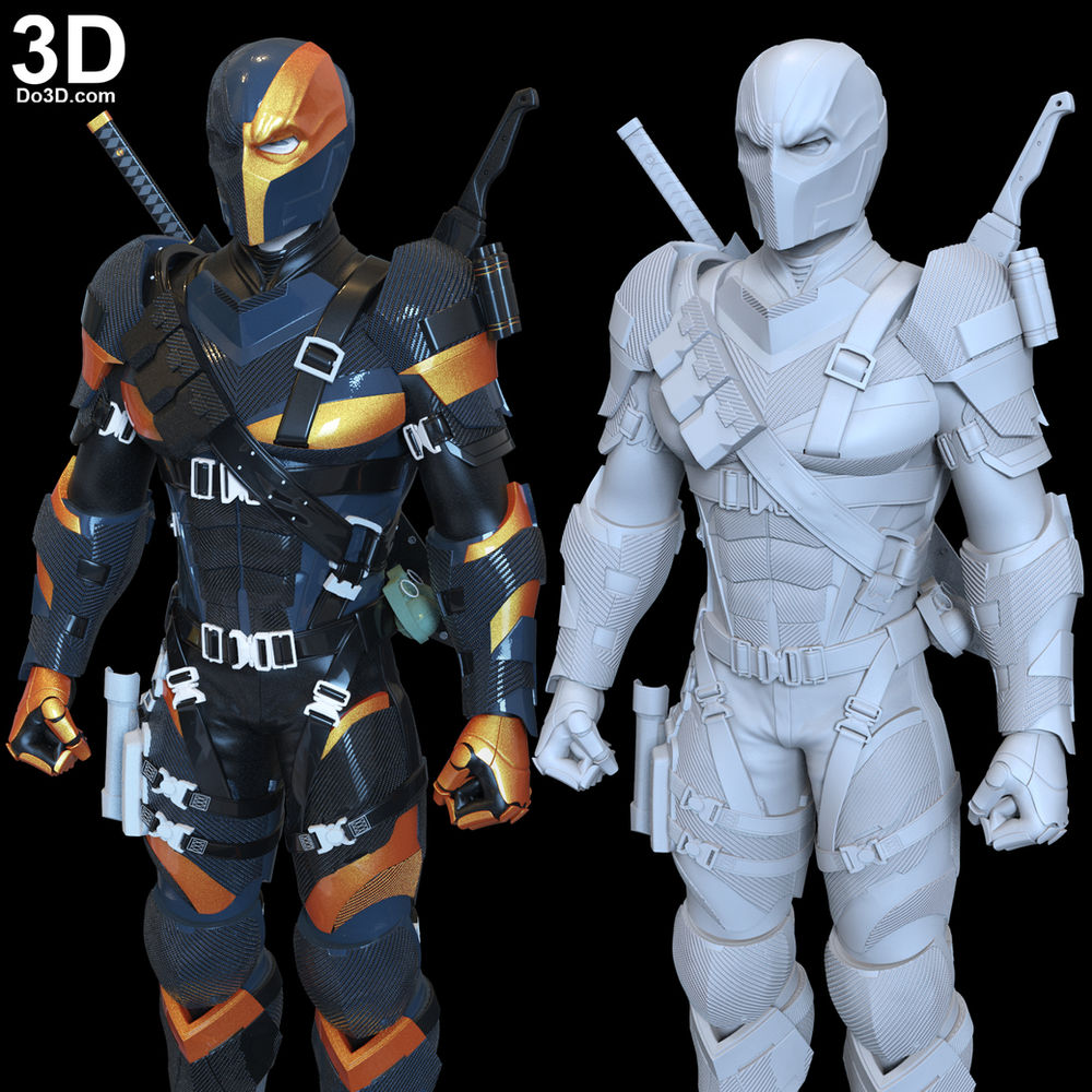 DeathStroke Justice League Helmet, Armor, Katana and Weapons 3D ...
