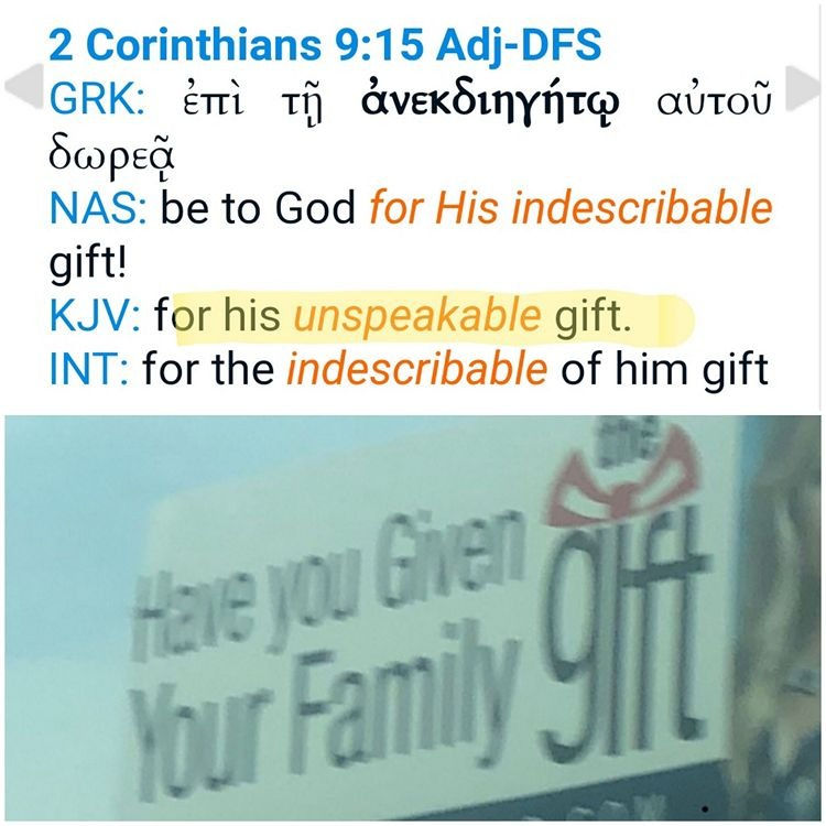 Communion + 411. Anekdiégétos – Unspeakable Gift – Thanks Be Unto God ...