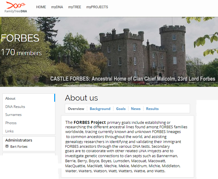 Forbes Surname Y-DNA Group Rebooted at Family Tree DNA