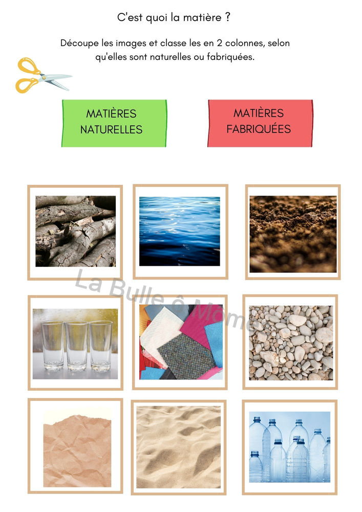 Découvrir les matières et les matériaux