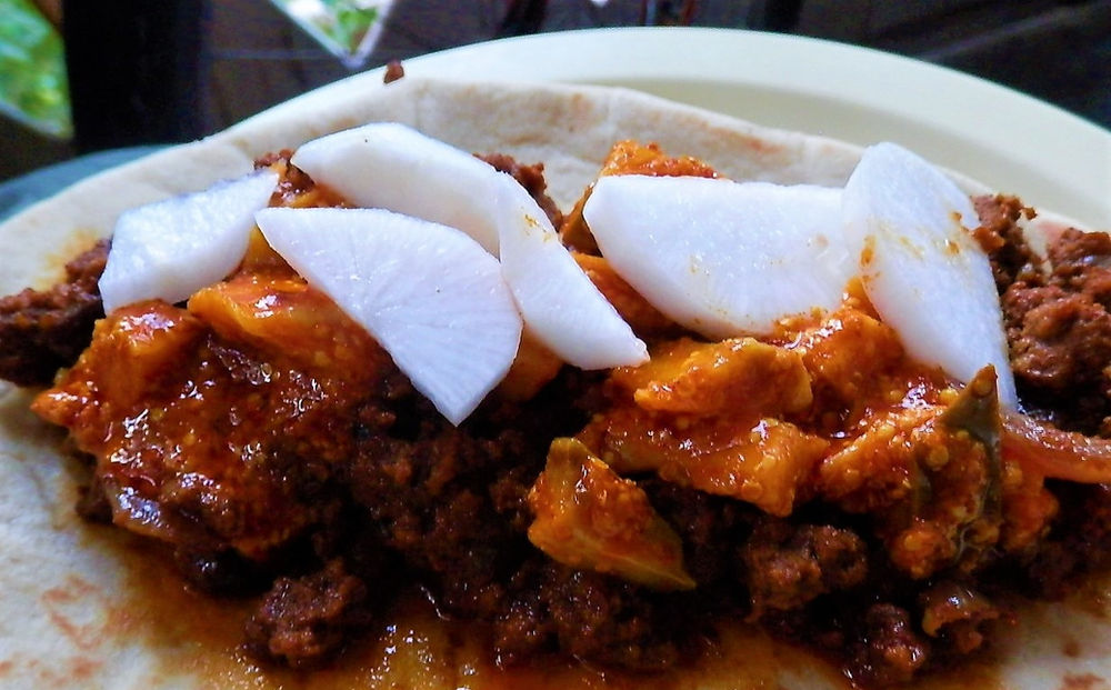 Spicy curried ground beef