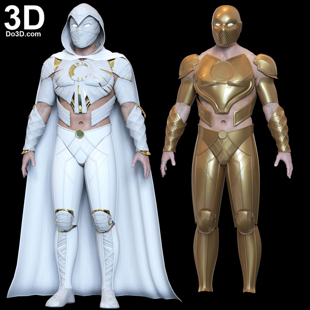 Moon Knight Full Set: Helmet, Hood, Face & Armor Plain Shells, Emblems ...