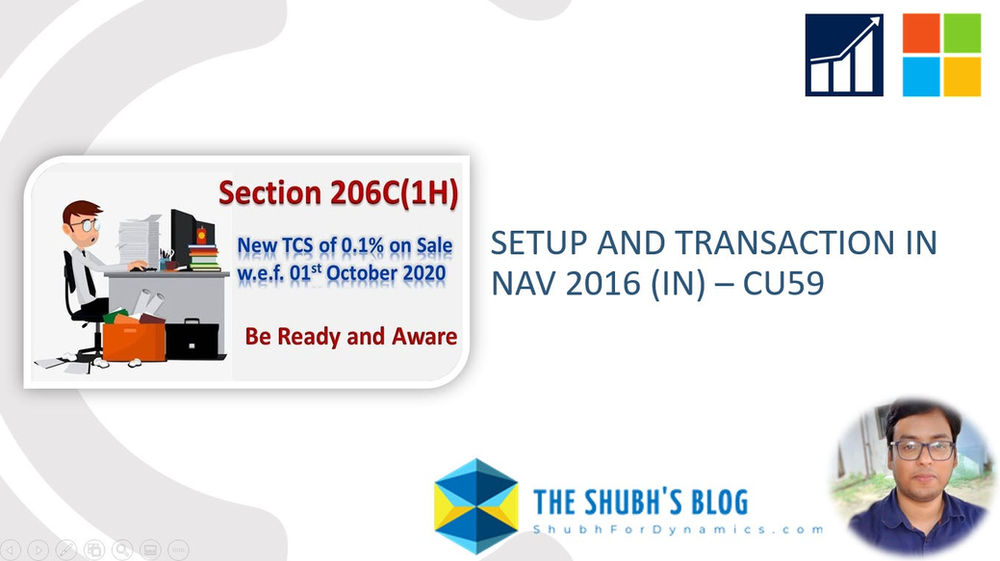 Section 206C (1H) for TCS: Setup and Transaction in NAV 2016 (IN)| Out ...
