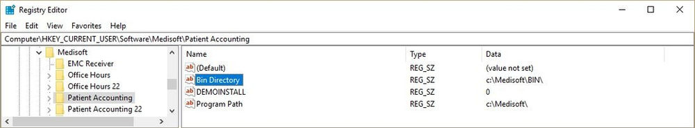 A Registry entry for Medisoft can not be found. | miracles